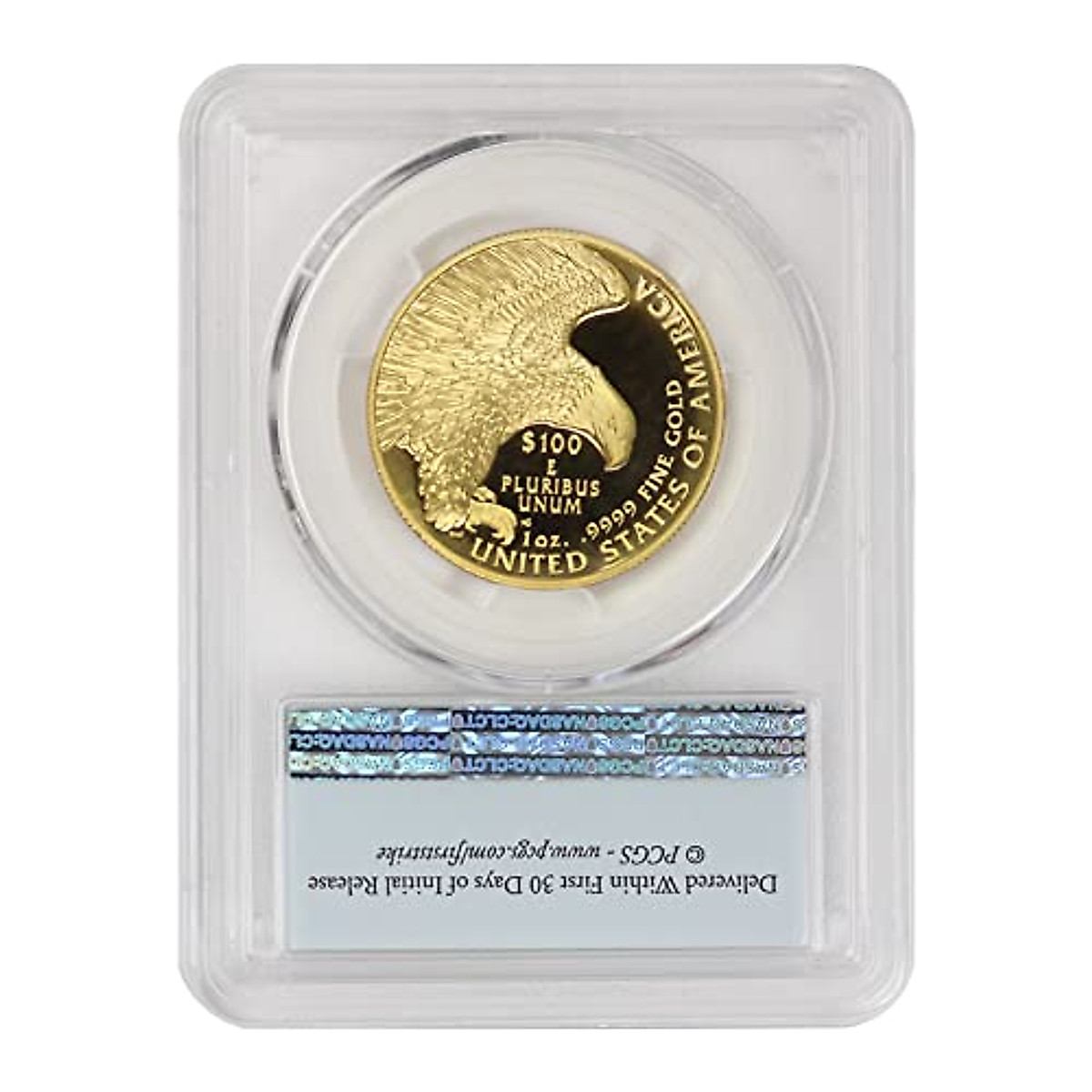 2019 W 1oz American Gold High Relief SP-70 Deep Mirror Proof Like First Strike Flag Label by Mint State Gold $100 SP70DMPL PCGS