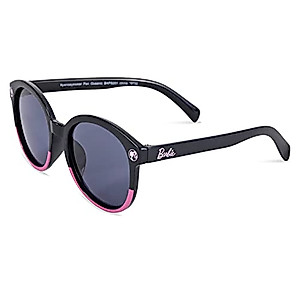 Barbie Girl's Cat Eye Sunglasses and Handled Hard Case Set (Pink-White-Black)