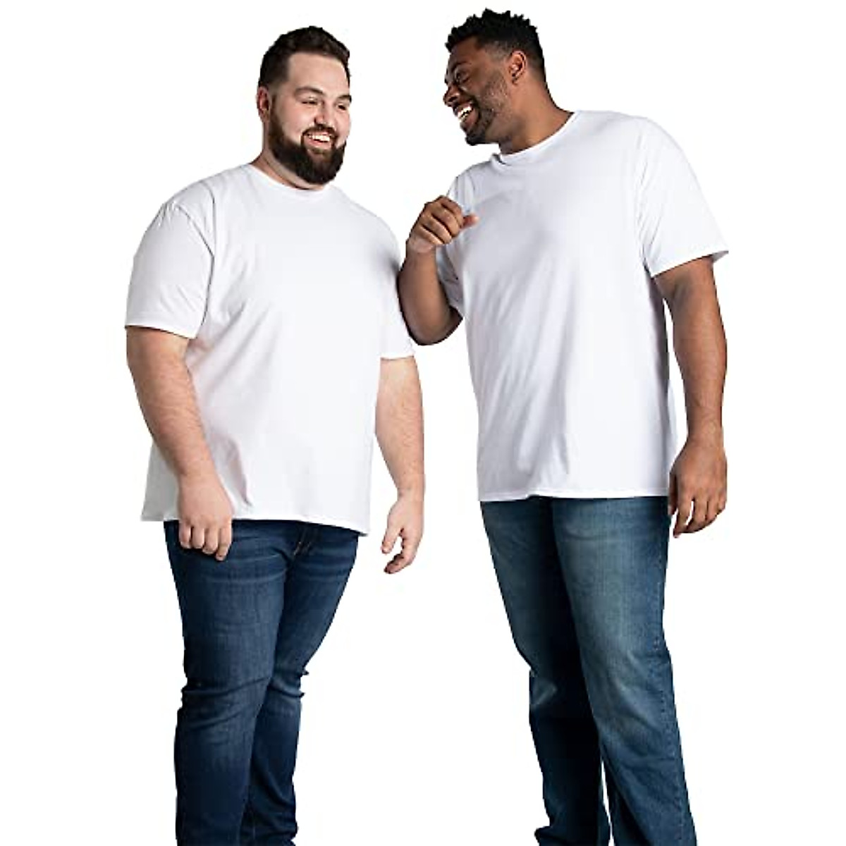 Fruit of the Loom Men's Big & Tall Eversoft Cotton Short Sleeve T Shirts, Breathable & Moisture Wicking with Odor Control, White, 3X-Large Big
