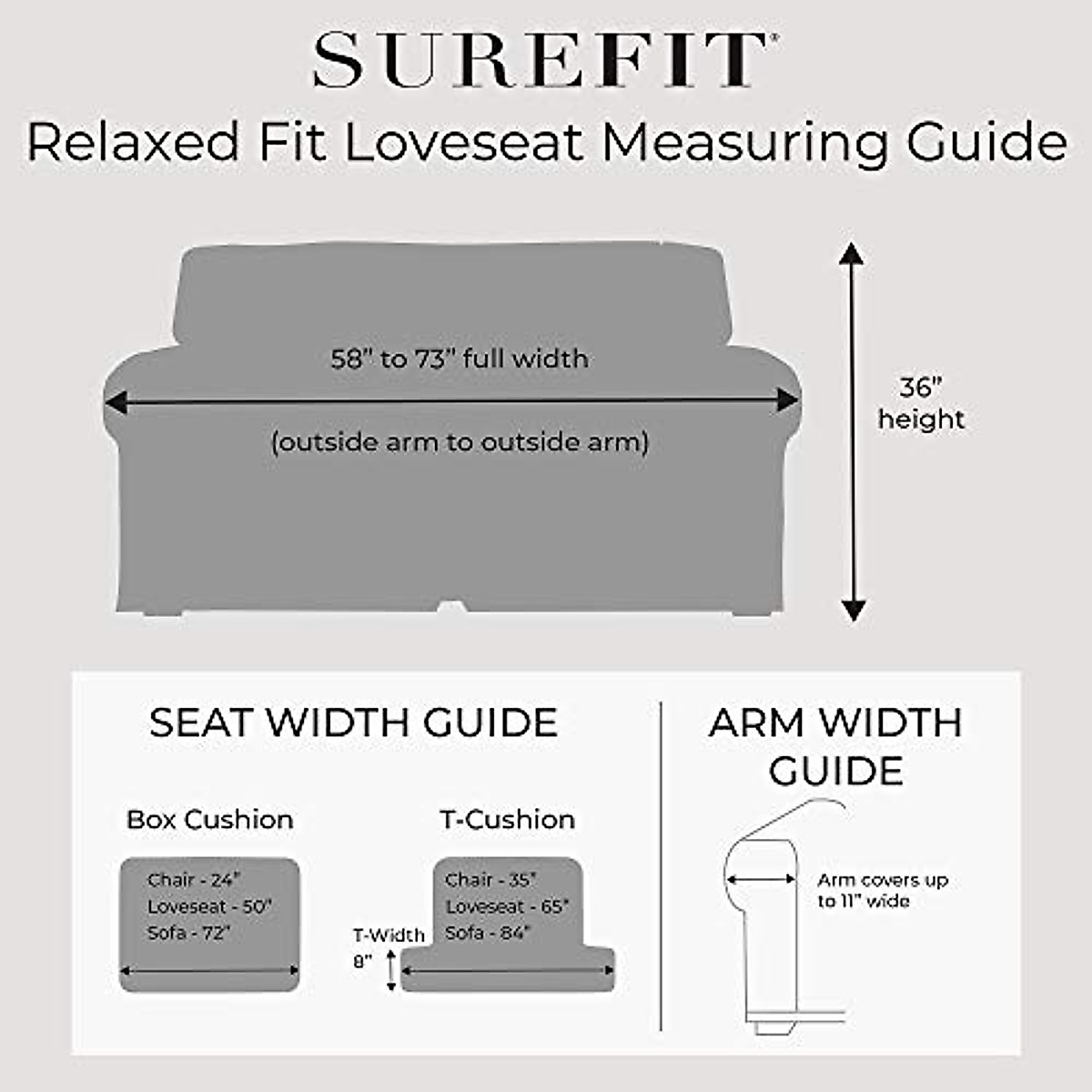 SureFit Matelassé Damask One Piece Loveseat Slipcover, Furniture Cover, Damask Pattern, Relaxed Fit, Machine Washable