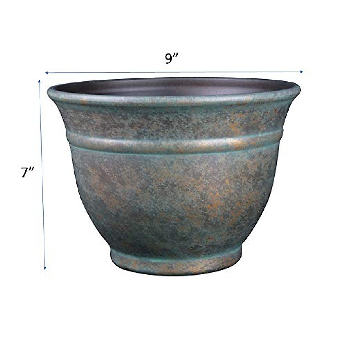 Classic Home & Garden 10509D 377R 9" Alena Planter, Weathered Copper
