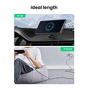 UGREEN USB A to USB C Cable, Right Angle USB C Cable 2 Pack Nylon Braided Fast Charging Cable Compatible for Samsung S22 Note20 Z Flip Z Fold, iPad Mini 6 Air 5,PS5, Switch, etc. 3.3FT+6.6FT