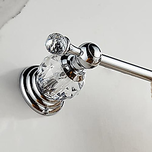 WOLIBEER Crystal Towel Bar,Chrome Towel Holder Adjustable Towel Rack Rod Expandable Stainless Steel Bathroom Accessories Wall Mounted