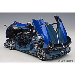 Autoart Pagani Huayra BC Blu Francia/Candy Blue Metallic with Carbon Accents 1/18 Model Car