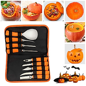 Pumpkin Carving Kit, Halloween Pumpkin Carver Tools, 9 PCS Stainless Steel Pumpkin Cutting Tools with Carrying Case for Kids, Halloween Decoration Jack-O-Lanterns