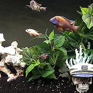 SLOCME Aquarium Artificial Plant Plastic Plant - Fish Tank Lifelike Underwater Green Grass Plastic Plant, 10inch