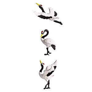 Hemoton 3pcs Miniature Crane Statue Fairy Garden Crane Sculptures Resin Chinese Bird Red Crowned Crane Figurines Ornament for Fish Tank Bonsai Landscape Garden Decoration