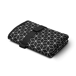 Toolik Baby Diaper Changing Pad, Extra Large (27.5 x 19.7 inch) Waterproof Mat for Stroller Walks or Diaper Bag, Fits Newborn and Toddler for Quick Change on The go, Black with 3D Cube