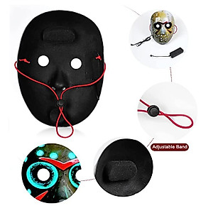 SOUTHSKY LED Mask,M205,Full Face Masks with Luminous Blue Neon Lights for Halloween,Festival,Carnival,Fancy Costume,Cosplay Party