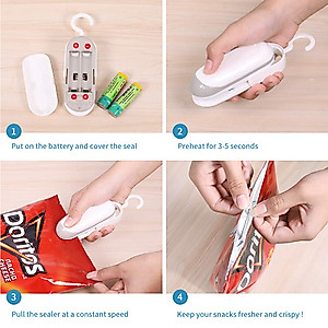 mempedont Mini Bag Sealer – Heat Sealer for Plastic Bags – Vacuum Food Sealer and Cutter – Portable and Practical– Handheld Bag Sealer – Set of 2