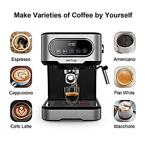 KOTLIE 20 Bar Espresso Machine: Coffee Maker with Milk Frother, Steam Wand,1.5L Removable Water Tank for Cappuccino and Latte