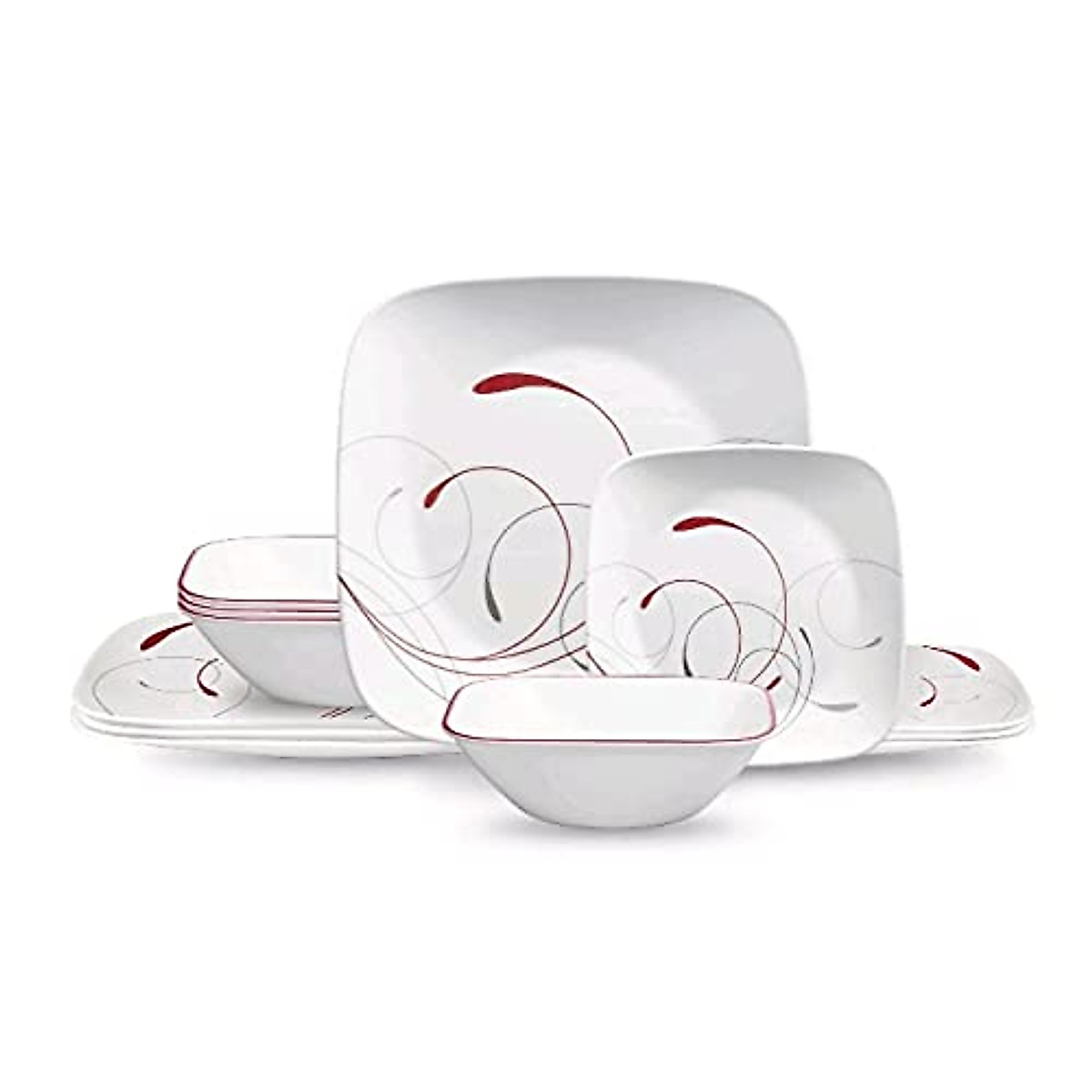Corelle Square Splendor 12-Piece Dinnerware Set, Service for 4