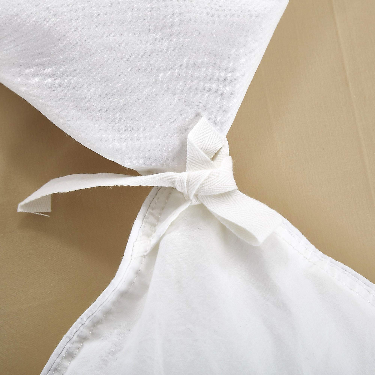 Bicolore Collection Duvet Covers Set 3 Pieces Do Not Include Filling ClassIC European 100% Egyptian Cotton Sateen Luxury 400 Thread Count Frame Patchwork Manufacturing(White/Beige,King)