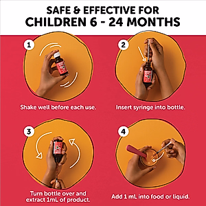 SmartyPants Baby Multi&DHA Supplement:Liquid Multivitamin with Vitamin D3, C,Vitamin B6,Biotin,Choline & Lutein, for Infants 6-24 Months,Gluten Free,Natural Fruit Flavor,30 Servings(Package May Vary)