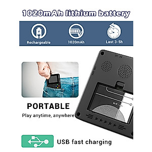 Fadist Handheld Game Console, Retro Mini Game Console with 500 Classic Games, Rechargeable Battery, Portable Games Controller, Support for 2 Players & TV, Ideal Gift for Kids, Friend, Lover (Black)