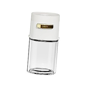 Gazechimp Press Type Measuring Salts Pepper Shakers, Quantitative Each Press, Spice Containers, Seasoning Jars for Kitchen, Sugar Shaker, Seasoning Shaker, White