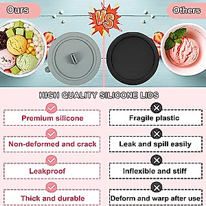 YQL Creami Pint Containers with Silicone Lid,Ice Cream Containers 16oz Cups Compatible with Ninja NC301 NC300 NC299AMZ Series Ice Cream Maker Dishwasher Safe(4 Pack)