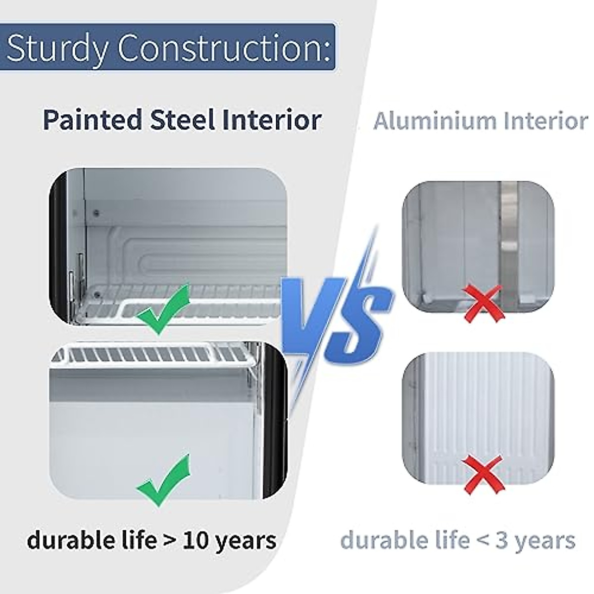 ICECASA Beverage Refrigerators 3 Glass Door Back Bar Refrigerator Commericial Counter Height Refrigerator LED Lighting Merchandiser 11.7Cu.ft for Soda Beer