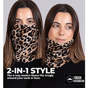 Tough Headwear Neck Warmer - Fleece Neck Gaiter, Winter Face Cover & Ski Scarf - Neck Cover for Men & Women for Cold Weather