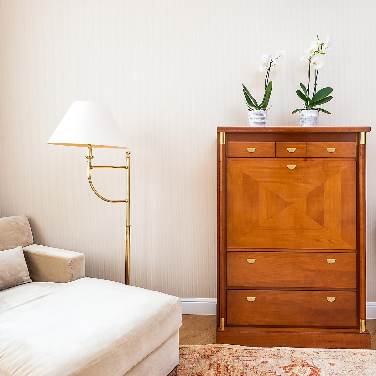 KOPPALIVE 5 Pack Solid Brass Dresser Drawer Pulls,Semicircle Kitchen Cabinet Knobs and Handles, Gold Knobs for Cabinet and Drawer, Modern Copper Furniture Handles, Brushed Finish Furniture Hardware