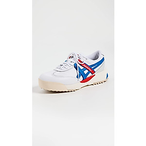 Onitsuka Tiger Women's Delegation Ex Sneakers, White/Electric Blue, 5.5 Medium US