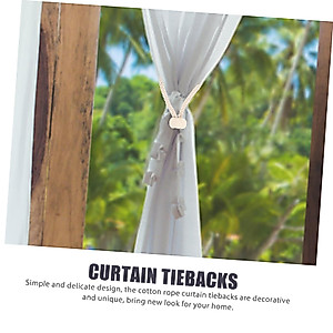Mobestech Decorative Curtain Tiebacks 2 Pack Magnetic No Hole Needed Weave Rope for Home Office Hotel Simple Sturdy Design