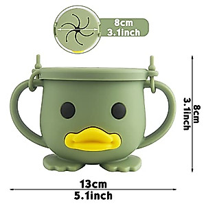 nohlerlife Silicone Snack Cups for Toddlers 2Pack| Spill Proof Food Containers| Baby Snack Catcher| Food Grade Silicone BPA Free, Dishwasher Safe