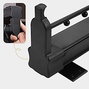Pull Out Clothes Hanger Rod Adjustable Wardrobe Clothing Rail Hanger Rack Bar for Pants Clothes tainless Steel (35 cm/13.8 inch, Black)