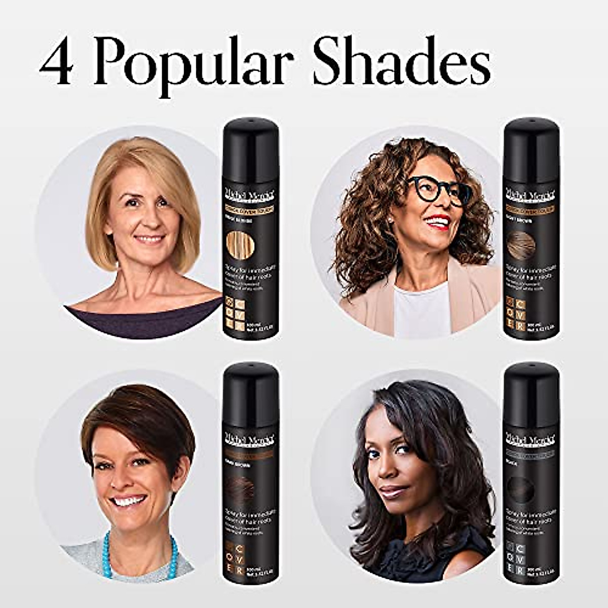 Michel Mercier Hair Root Touch Up Spray | No-Mess Instant Hair Dye with Unique Applicator | Natural Looking Hair Color (Black)