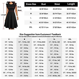 IHOT Women's Cocktail Dress Vintage Ruffle Floral Flared A Line Swing Casual Party Dresses with Pockets Navy Blue Large