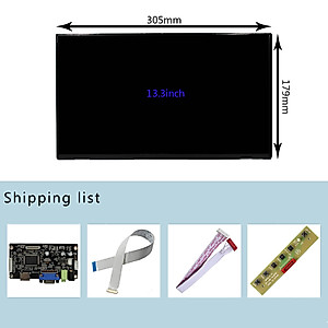VSDISPLAY 13.3" 13.3 Inch 1920X1080 IPS LCD Screen VS133GF-B001 with HD-MI VGA Controller Board Kit