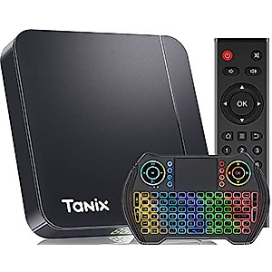 Android TV Box, Android TV Box 4GB 32GB, 2.4GHz/5GHz Dual-WiFi Bluetooth with Dual-Antenna Quad Core 64 Bits 3D/4K/H.265/USB3.0 Android Box with Wireless Keyboard