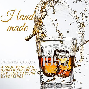 Onebttl 65th Birthday Gifts for Men, Made in 1957, Funny 65 Years Old Bday Gifts for Grandpa, Dad, Uncle, Husband from Grandchild, Son, Daughter, Whiskey Glass, Old Fashioned Glass, Rocks Glass