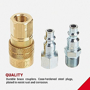 Milton (S-210) 1/4" NPT M-Style Coupler and Plug Kit, (12-Piece)