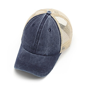 3 Packs Vintage Washed Cotton Distressed Mesh Cap Baseball Cap Golf Suitable for Men and Women