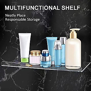 PDGJG Wall Transparent Shelf Transparent Bathroom Storage Rack Hanger Wall Mount Bracket for Sundries Cosmetics
