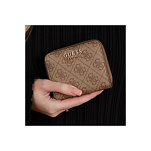 GUESS Laurel Small Zip Around Wallet, Latte Logo
