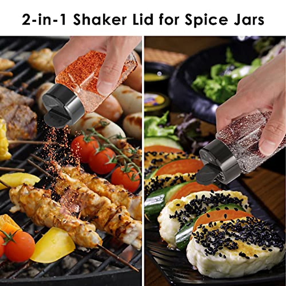 12 Pack Glass Spice Jars with Labels, 4oz Spices Containers Spice Jars with Black Shaker Lids, Empty Containers for Spice, Silicone Funnel and Pen Included
