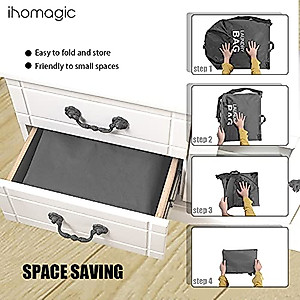 IHOMAGIC Laundry Baskets, Large Collapsible Clothes Basket,Door Laundry Hamper Bag Hanging,Tall Hamper Bag for Storage Bin,Home Organizer,Nursery Storage,Clothes Hamper Dark Grey