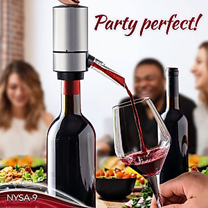 Electric Wine Aerator Pourer Dispenser, Automatic Pour Spout for Aerating Wine by Glass, Smart Electronic Decanter Machine by VinFlow5