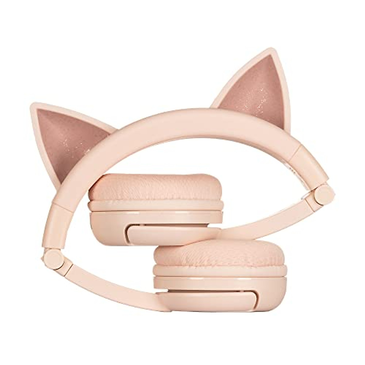 ONANOFF BuddyPhones PlayEars+, On-Ear Bluetooth Kids Headphones with Cat Ears, Volume-Limiting with Microphone, Works Wired or Wireless, 24-Hours Battery Life, for iPhone, iPad, Tablet and More