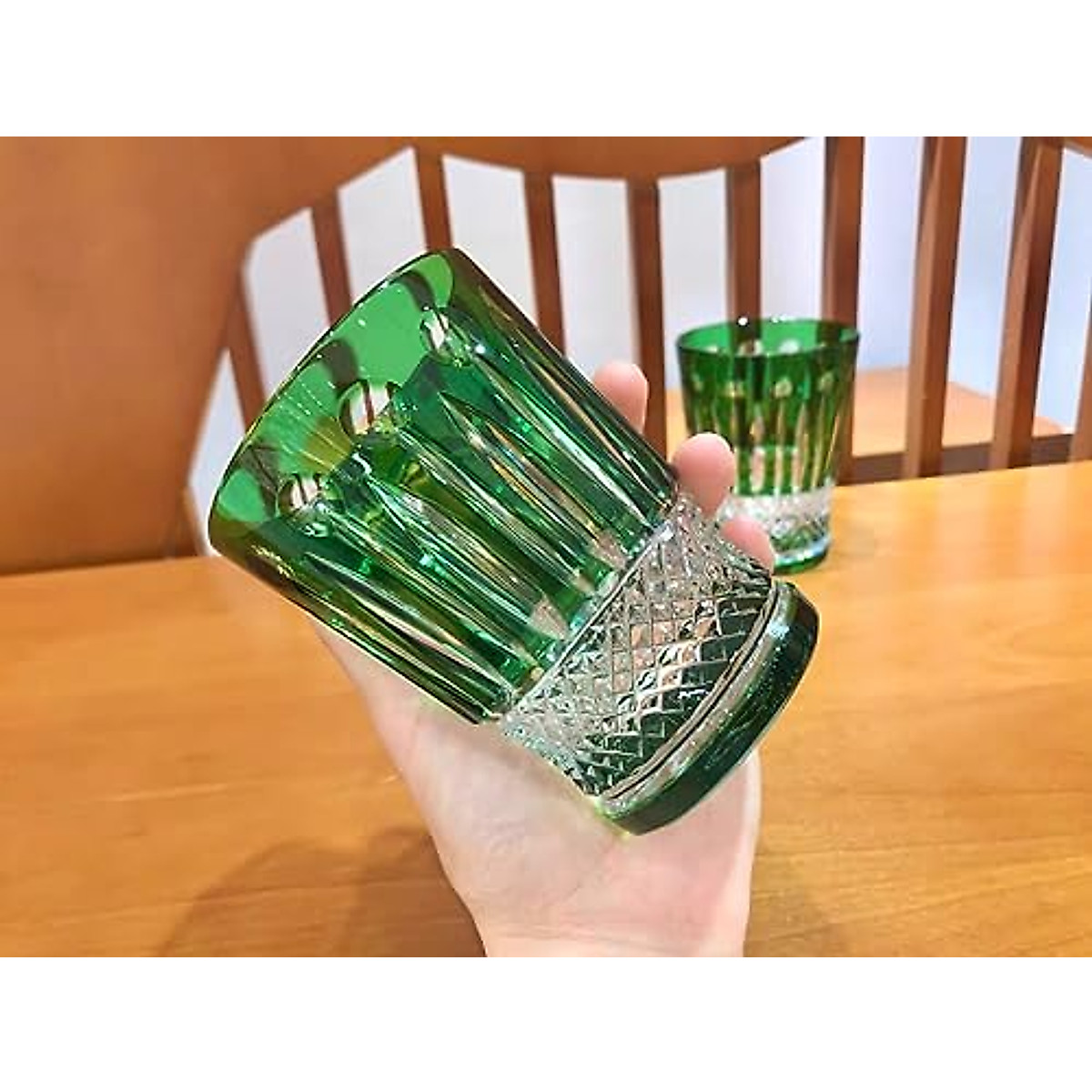 Edo Style Hand Cut Crystal Glass Cup Large Capacity in10 Oz Glassware with Luxury Gift Box, Suitable for Cold Water Glasses for For Soda, Juice, Milk, Coke, Beer, Spirits Daily Use