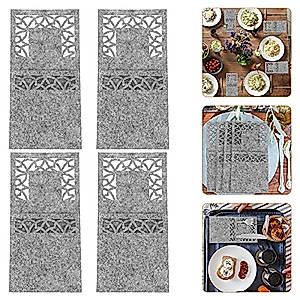 4pcs Christmas Style Desktop Cutlery Bags Decorative Cutlery Holding Pouches Decor for Celebration Party