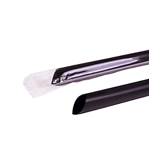 Karat C9060s (Black) 9" Boba Straws (10mm Diameter), Poly-Wrapped, Solid Black (Case of 1600)
