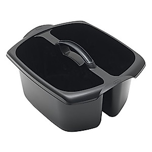Addis Utility Cleaning Caddy with Twin Compartment and Handle, Black, 32 x 38.5 x 20 cm