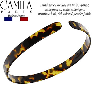 Camila Paris CP2003 French Headband for Women, Handmade Tokyo, Strong Hold Grip Women's Hair Band, Ligth and Very Flexible, No Slip and Durable Styling Girls Hair Accessories, Made in France