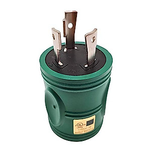 Parkworld 691586 RV 30 AMP Generator Adapter 3-Prong L5-30 Plug Male to TT-30 Receptacle Female (L5-30P to TT-30R, Deep Green)