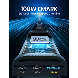 AINOPE USB C to USB C Cable 100W Durable iPhone 16 Charger Cord Right Angle, USBC to USBC Cable Cord Fast Charging Fit iPhone 16 Pro Max Plus MacBook/iPad Pro/Samsung-2 Pack 6.6FT Black