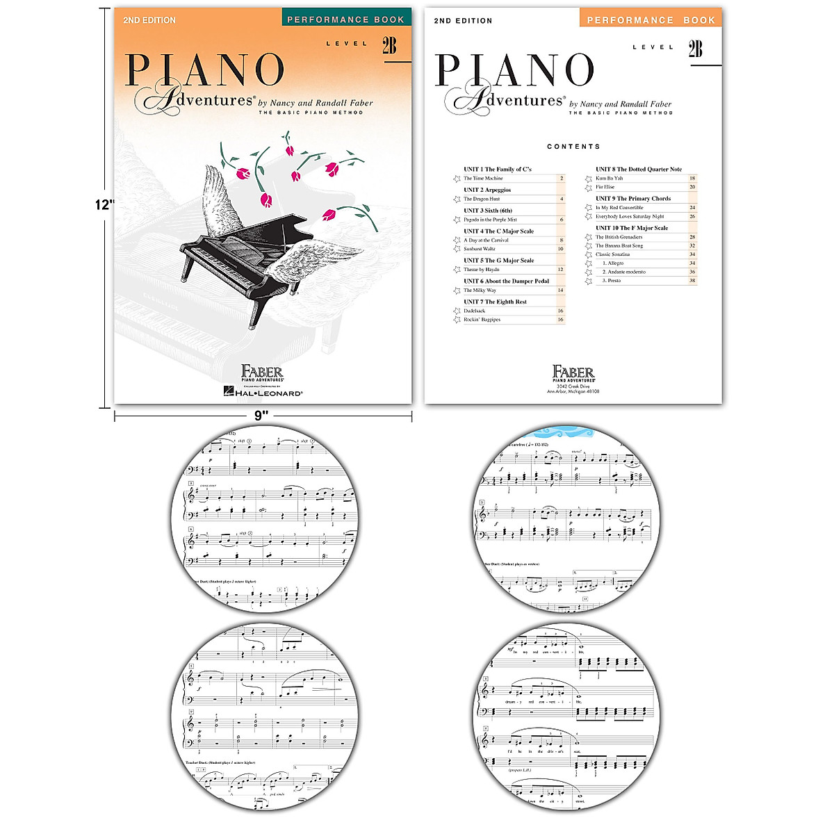 Piano Adventures Level 2B Learning Set By Nancy Faber - Lesson, Theory, Performance, Technique & Artistry Books & Juliet Music Piano Keys 88/61/54/49 Full Set Removable Sticker