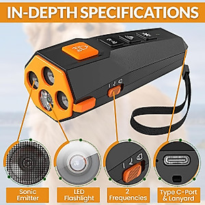 pureng PNG Dog Bark Deterrent Device | Anti Barking Device for Dogs | Dog Training & Behavior Aids | Ultrasonic Bark Stopper with LED Flashlight | Dog Whistle to Stop Barking Neighbors Dog